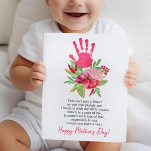 Mothers Day Poem, Flower Bouquet Handprint Art Craft for Mother's Day ...
