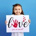 LOVE Handprint Art Craft, Valentine's Day Gift From From Kids, DIY ...