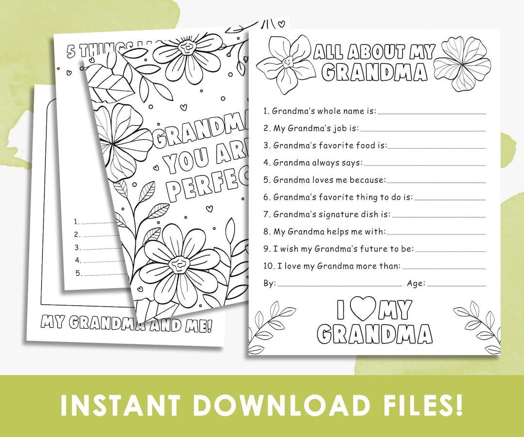 Grandma Gift From Grandkids, All About My Grandma, Mothers Day ...