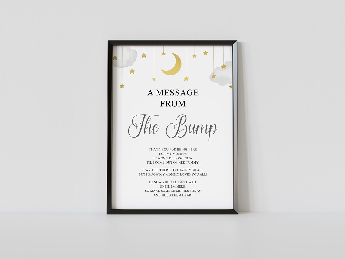 Message From the Bump Sign Twinkle Twinkle Little Star Baby | Etsy