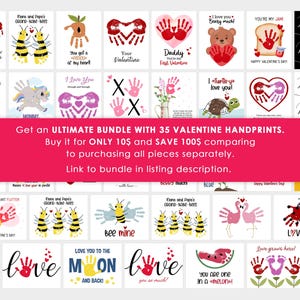 Handprint Art Valentine, Footprint Craft for Valentines Day, I Love You ...