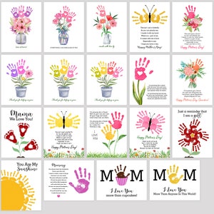 45 Handprint Art BUNDLE for Mother's Day, Preschool Activity, DIY Gift ...