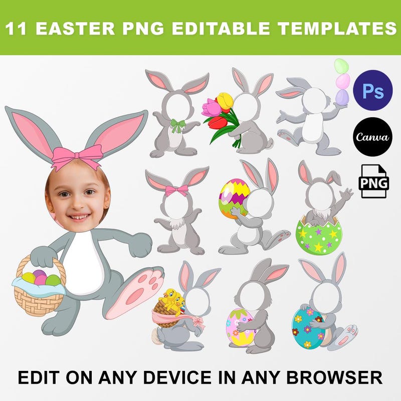 Bunny Face Cutout - Etsy