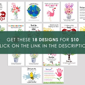 Handprint Art for Teacher, Bundle, DIY Gift, Craft for Kids | Toddlers ...