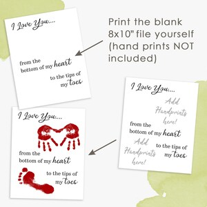 Handprint Art Valentine, Bundle, Dad Valentines Day Gift, Footprint Art ...