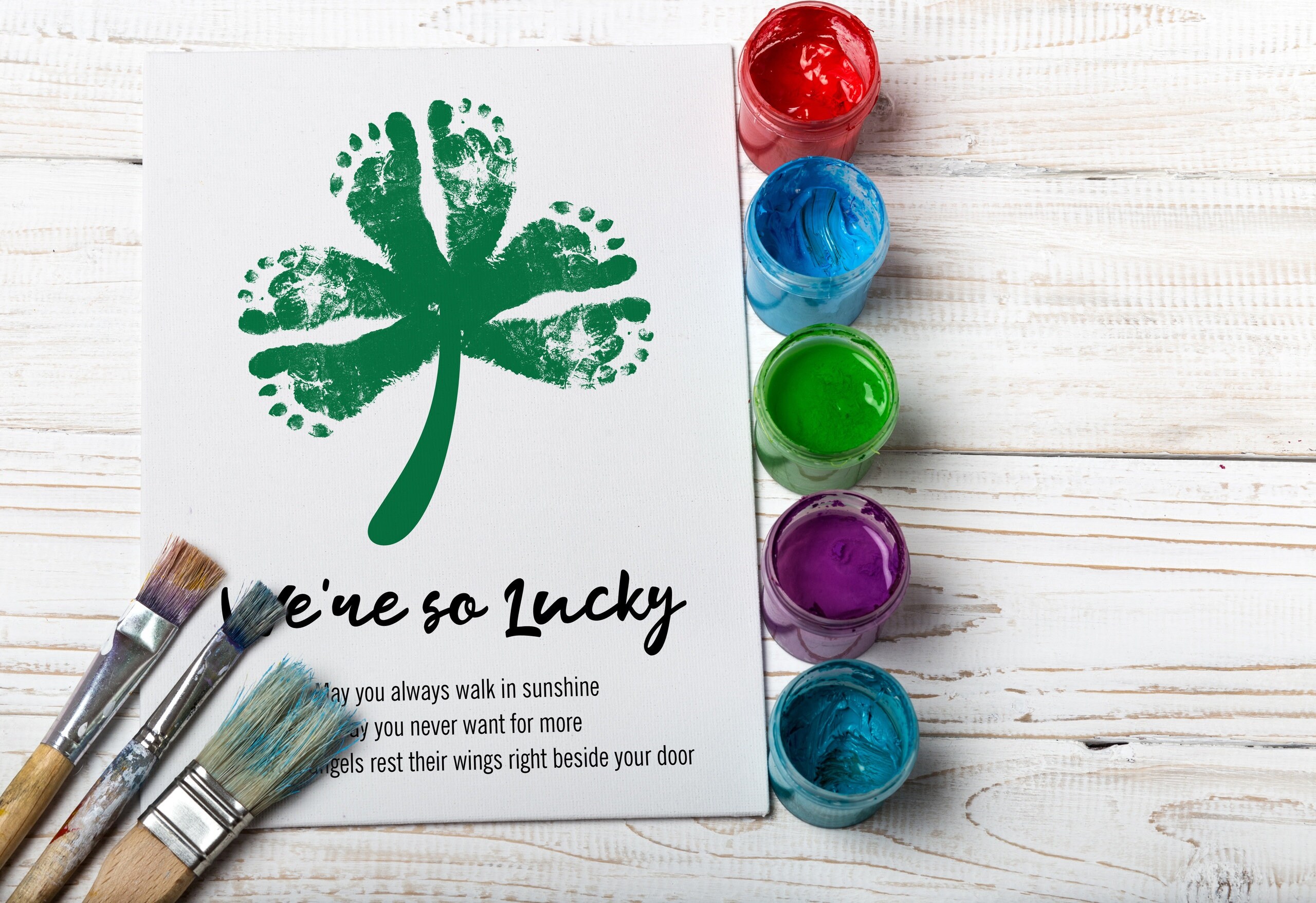 St Patricks Day Decor, Shamrock Clover Handprint, St Patricks Day Kids ...