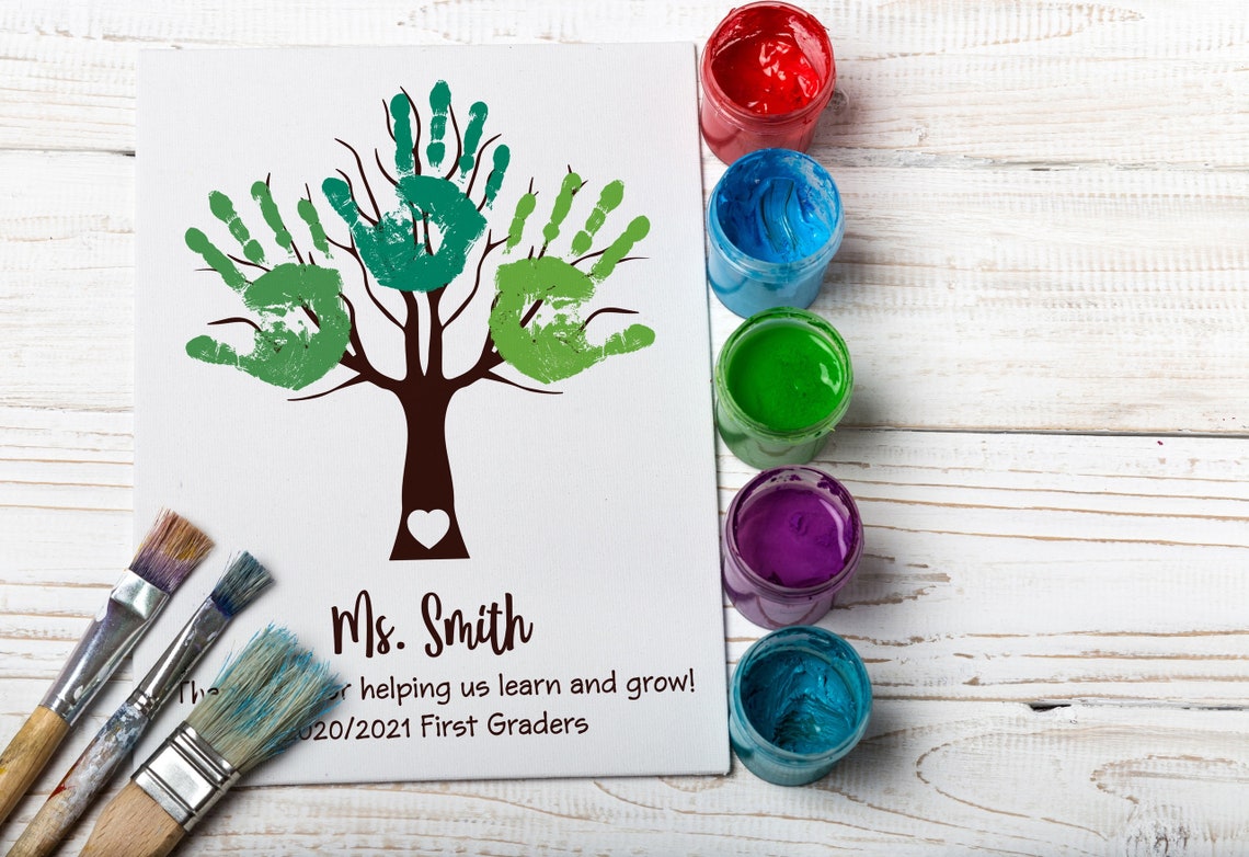 Handprint Art Craft / Teacher Gift / Personalized / Thank You - Etsy