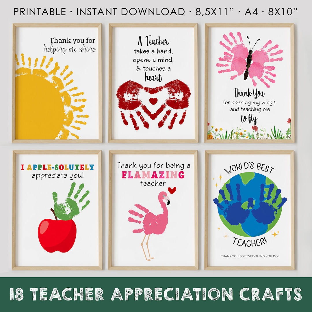 Teacher Appreciation Handprint Art Bundle (digital Download) - Etsy
