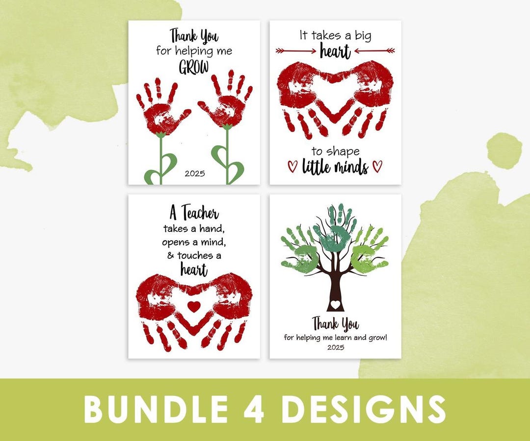 Handprint Art for Teacher, Bundle, DIY Gift, Craft for Kids | Toddlers ...