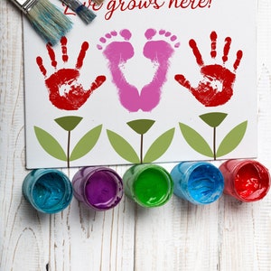 Handprint Art Grandparents, Valentines Day Handprint Craft Activity ...