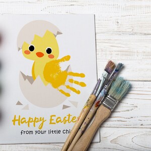 Baby Chick Handprint Art, Printable Easter Craft, Keepsake for Kids - Etsy