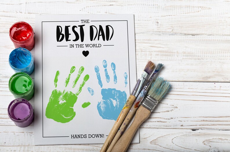 Handprint Gift for Dad From Kids Fathers Day Gift From Son - Etsy