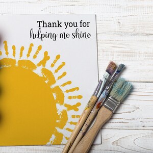 Sun Handprint Art, DIY, Dance Teacher, Thank You Gift, Appreciation ...