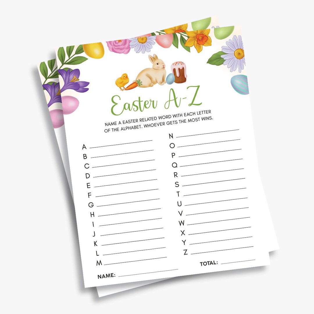 Easter A-Z Game, Easter Activities for Kids | for Group | for Teen ...
