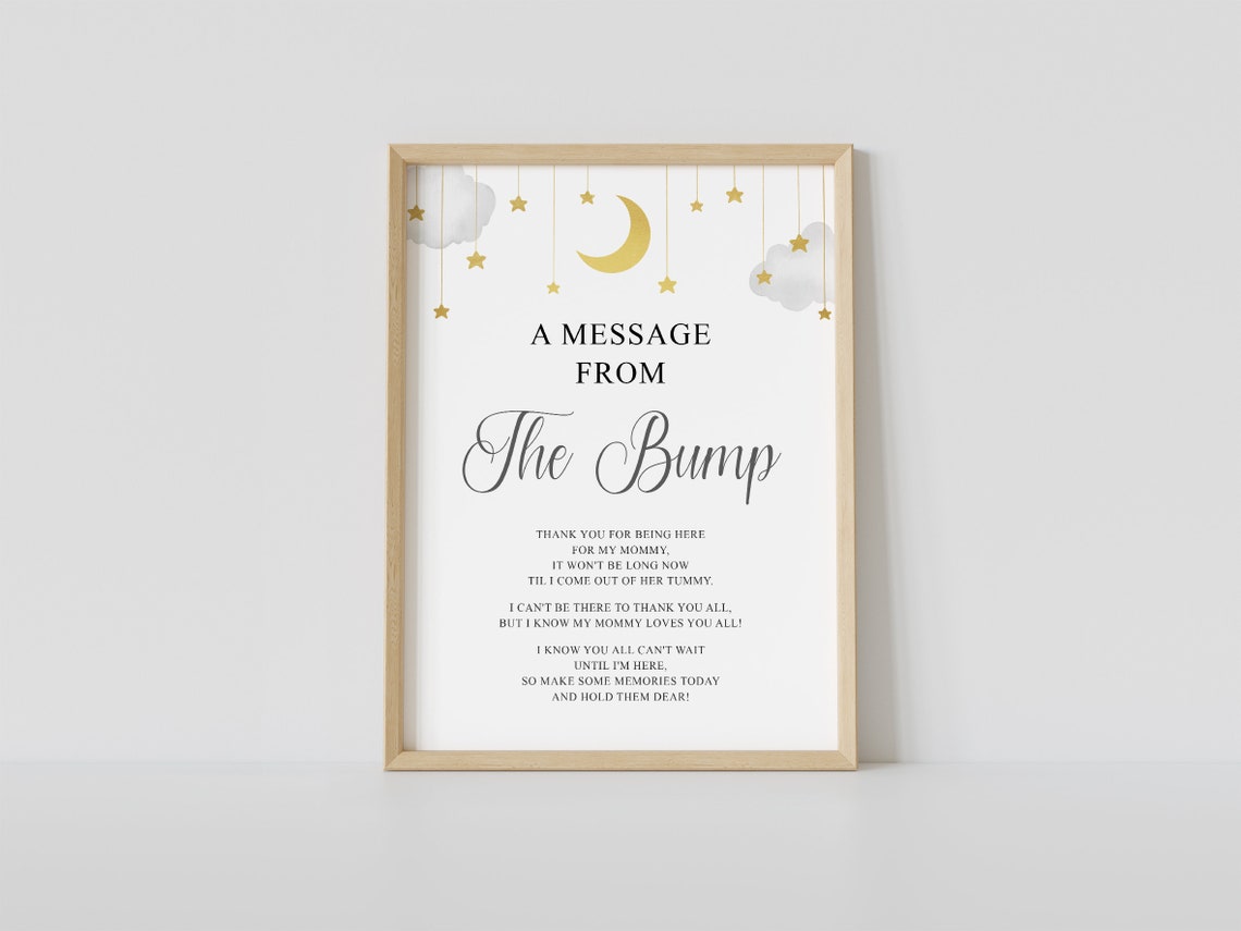 Message From the Bump Sign Twinkle Twinkle Little Star Baby | Etsy