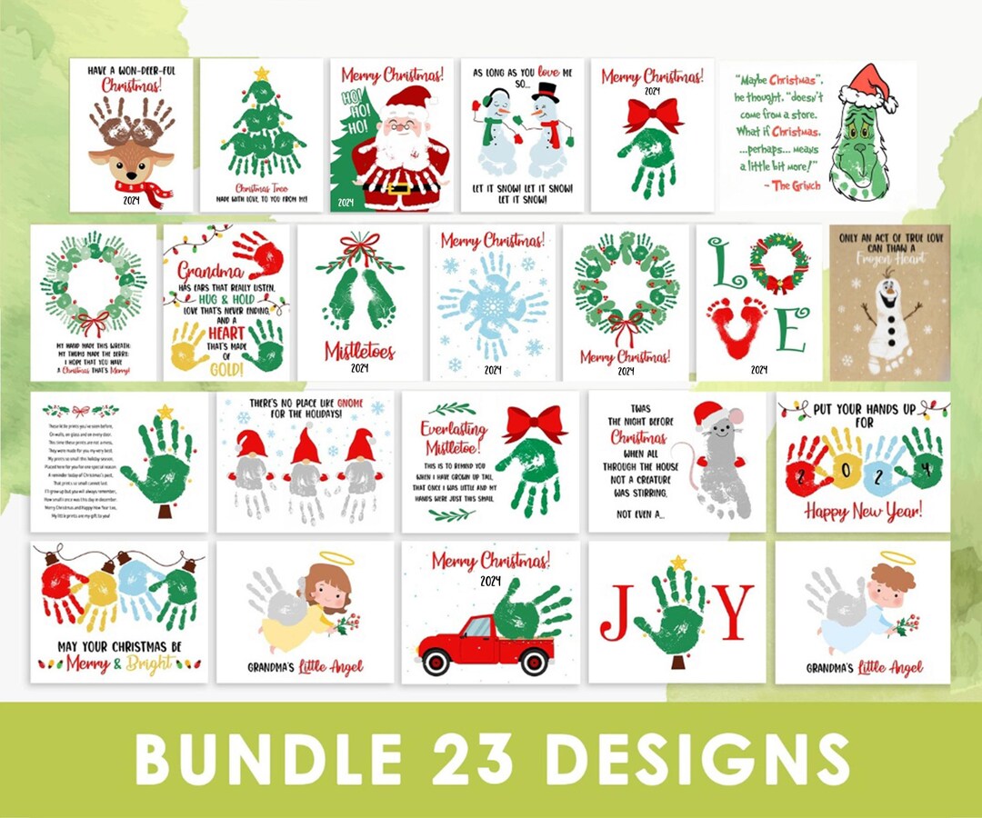 BIG BUNDLE, Christmas Handprint & Footprint Art, Preschool Holiday ...