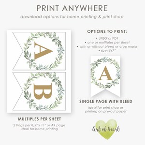 Green and Gold, Baby Shower Banner, Foliage, Greenery Garland, Leaves ...