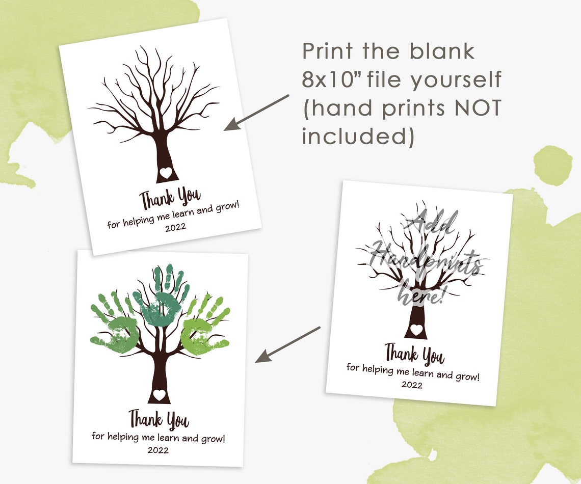 Handprint Art for Teacher Thank You Gift Teacher Craft for - Etsy