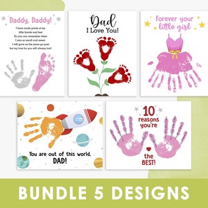 Handprint Art, Bundle, Fathers Day Gift From Daughter, Set, Handprint ...