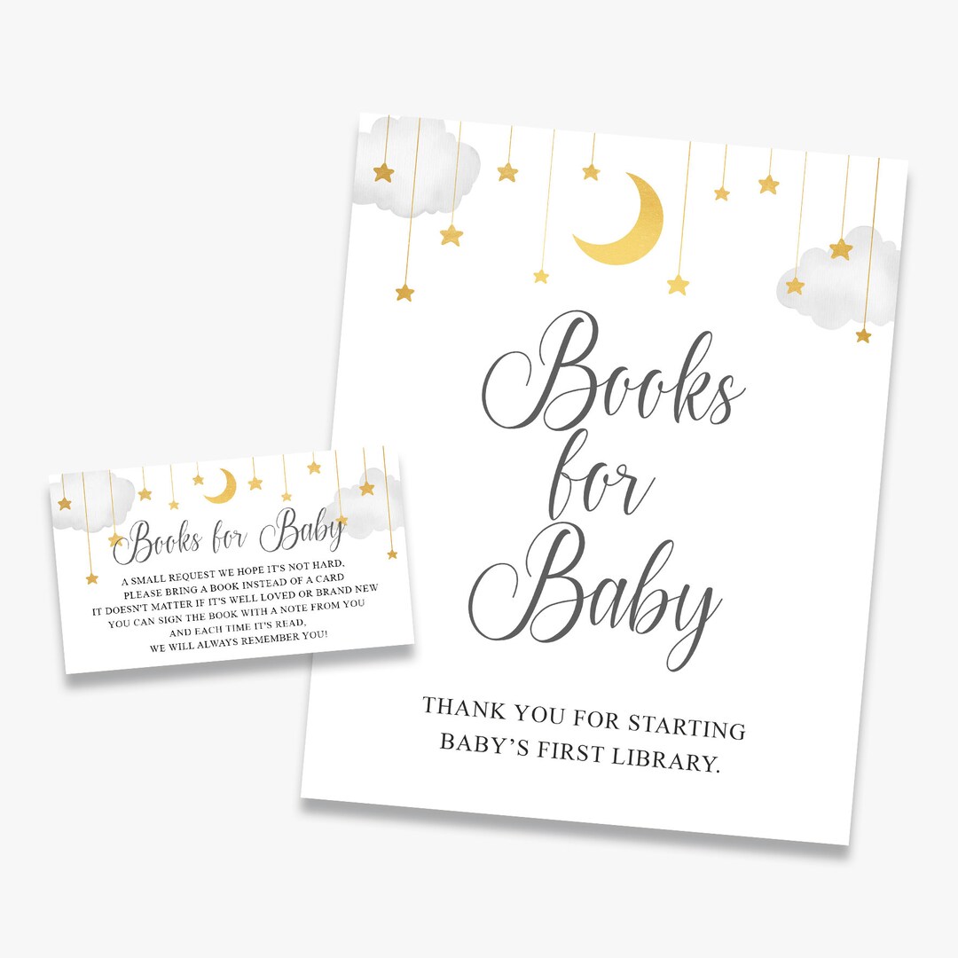 Books for Baby Sign + Cards, Twinkle Twinkle Little Star Baby Shower ...