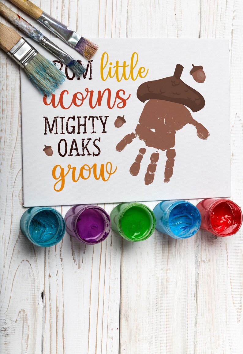 Handprint Art Fall Crafts for Kids From Little Acorns Mighty | Etsy