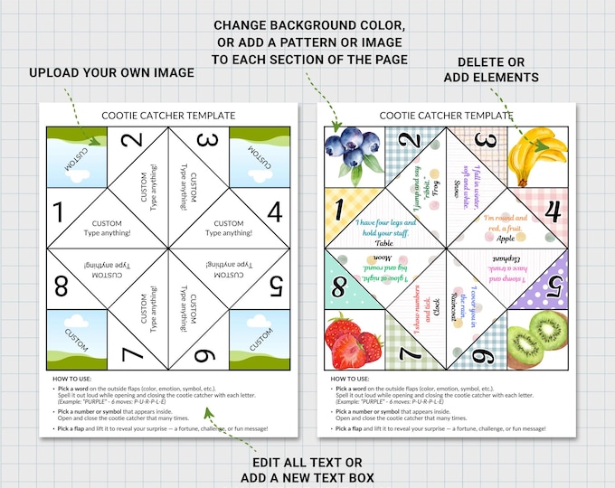 Magic World Creatures Cootie Catchers | Printable Coloring Activity ...
