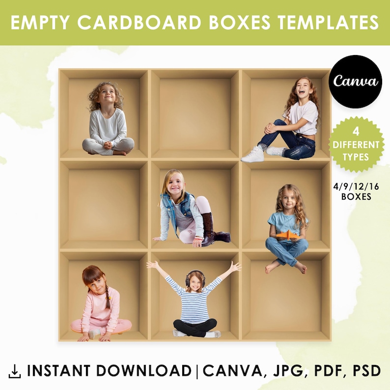 In the Box Photography Template BUNDLE: Add Your Own Photo - 4/9/12/16 ...