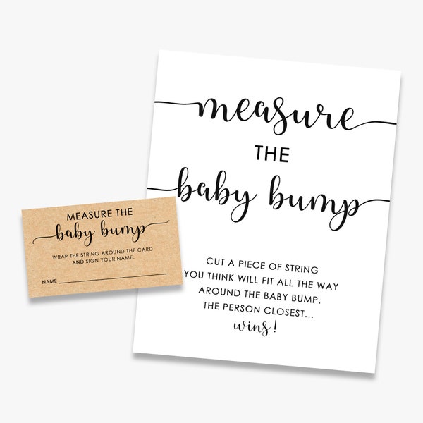 Measure the Baby Bump Cards - Etsy