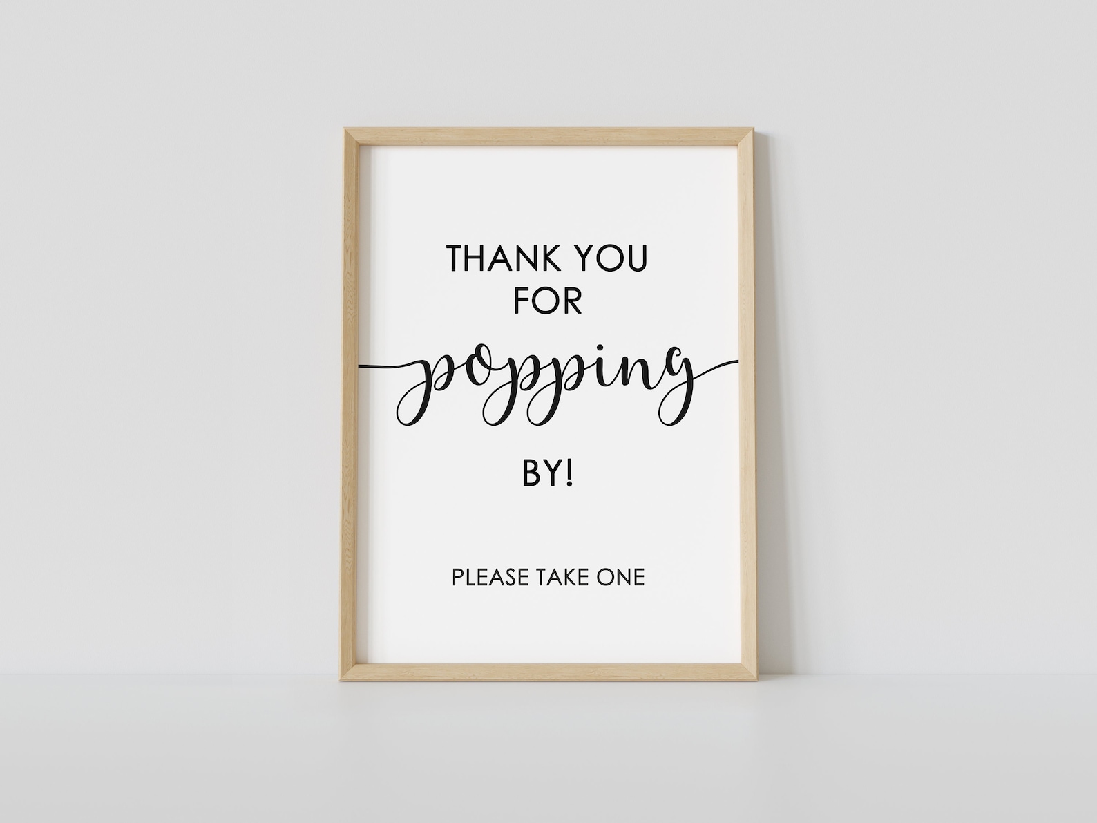 Thanks for Popping By, Printable Sign, Minimalist, Black & White ...