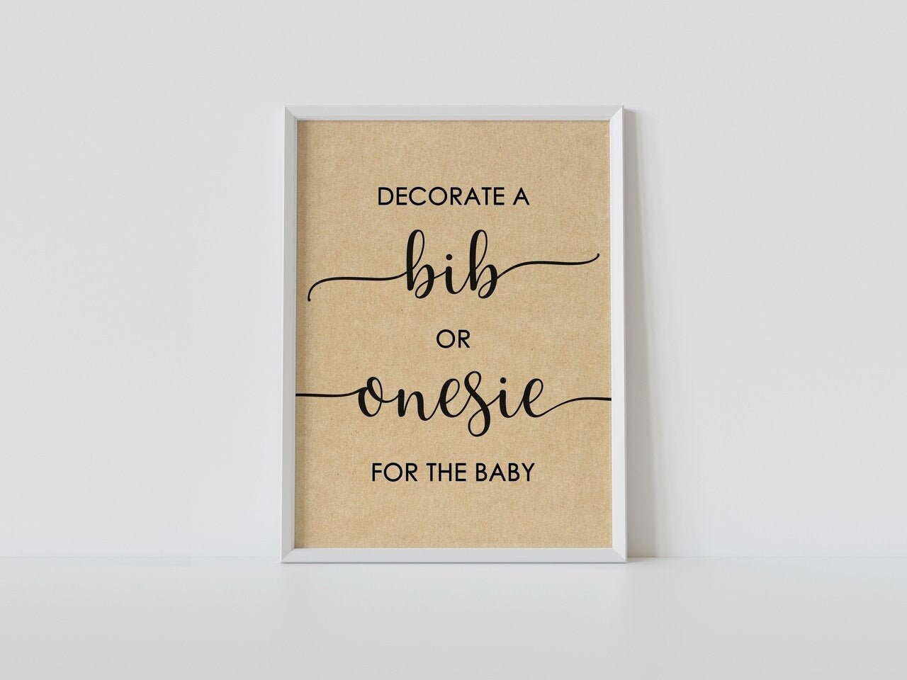 Decorate a Bib or Onesie Sign Rustic Baby Shower Printable - Etsy