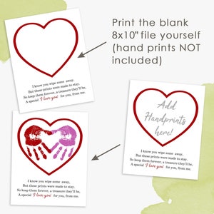 I Love You Handprint Art, Printable Handprint Art Valentine, Kids and ...