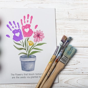 Teacher Appreciation Gift, Flower Handprint Art Craft, DIY, Preschool ...