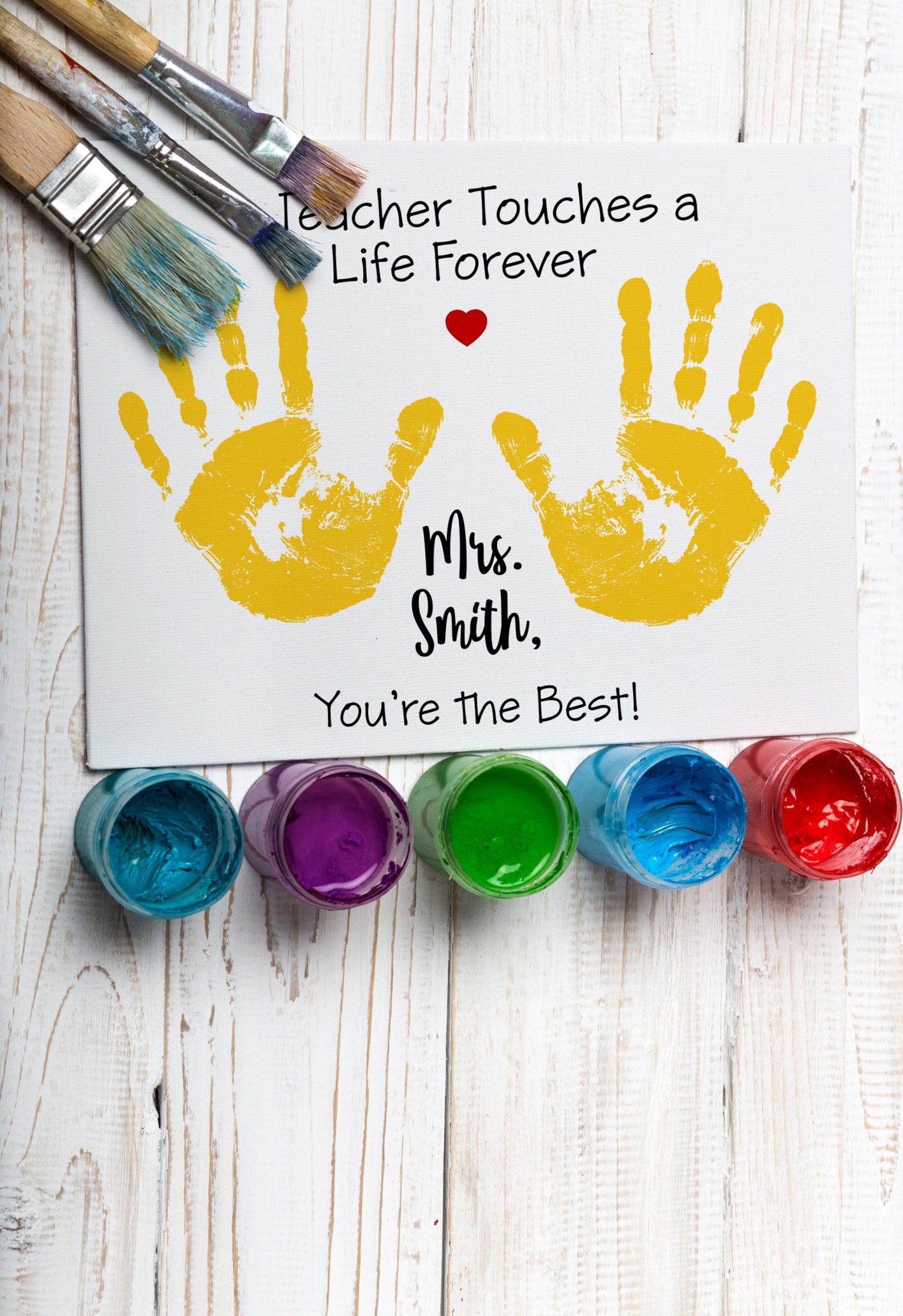 Handprint art craft / teacher gift / personalized / preschool | Etsy