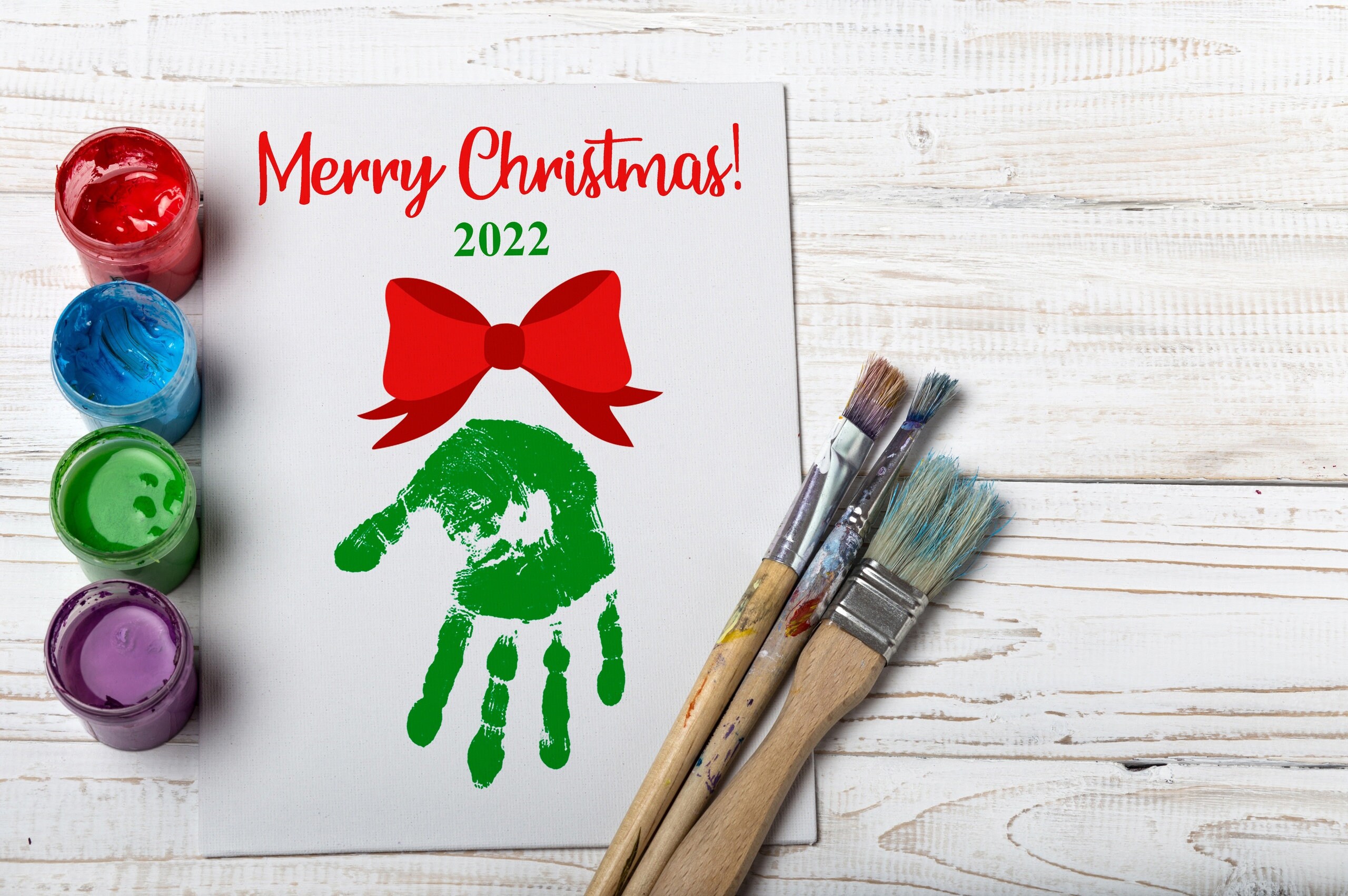 Handprint Christmas Craft Grandma Gifts From Grandkids - Etsy