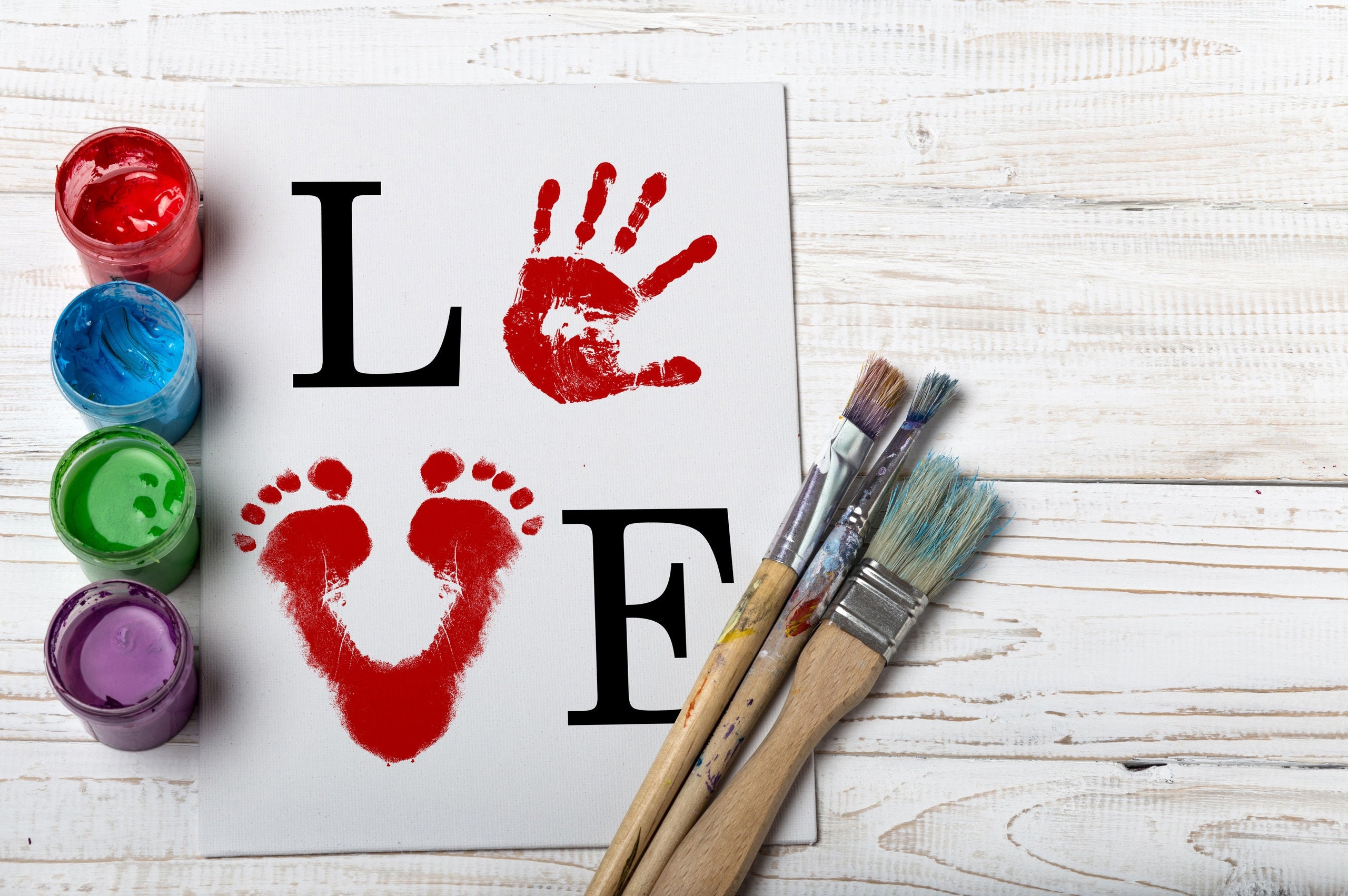 Love Handprint Art Valentines Day Gift From Baby Craft and | Etsy