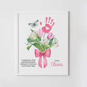 Flower Bouquet Handprint Art Craft for Mother's Day, DIY, Gift From ...