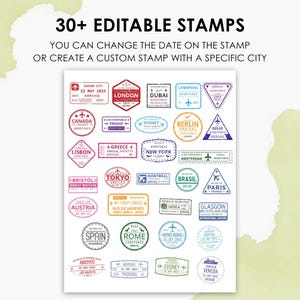 Editable Passport for Kids for Pretend Play Travel and Learning, Bundle ...