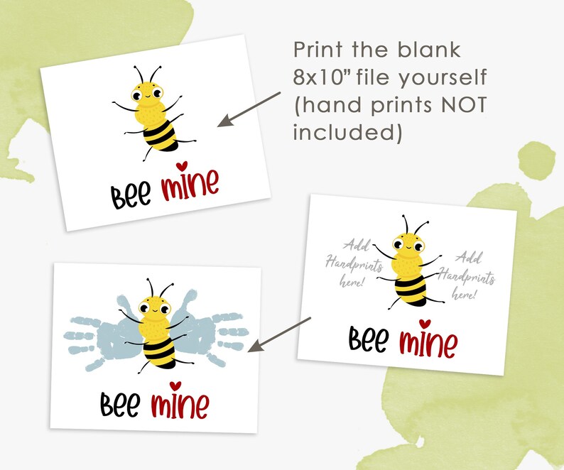 Bumble Bee, Valentines Day Handprint Art, DIY Card From Baby, Crafts ...