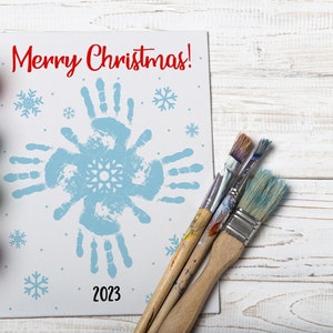 Snowflake Handprint Art, Christmas Kids Craft, Keepsake, 2023 ...
