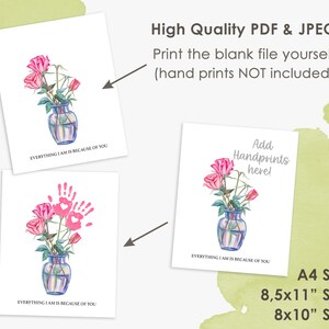 Flower Handprint Art for Mother's Day, DIY, Birthday, Mothers Day Gift ...