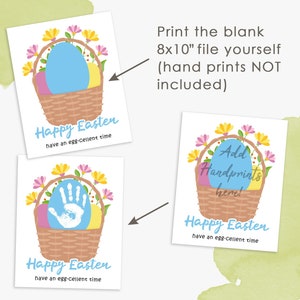 Handprint Art, Easter Egg in Basket, Printable Easter Craft, Keepsake ...