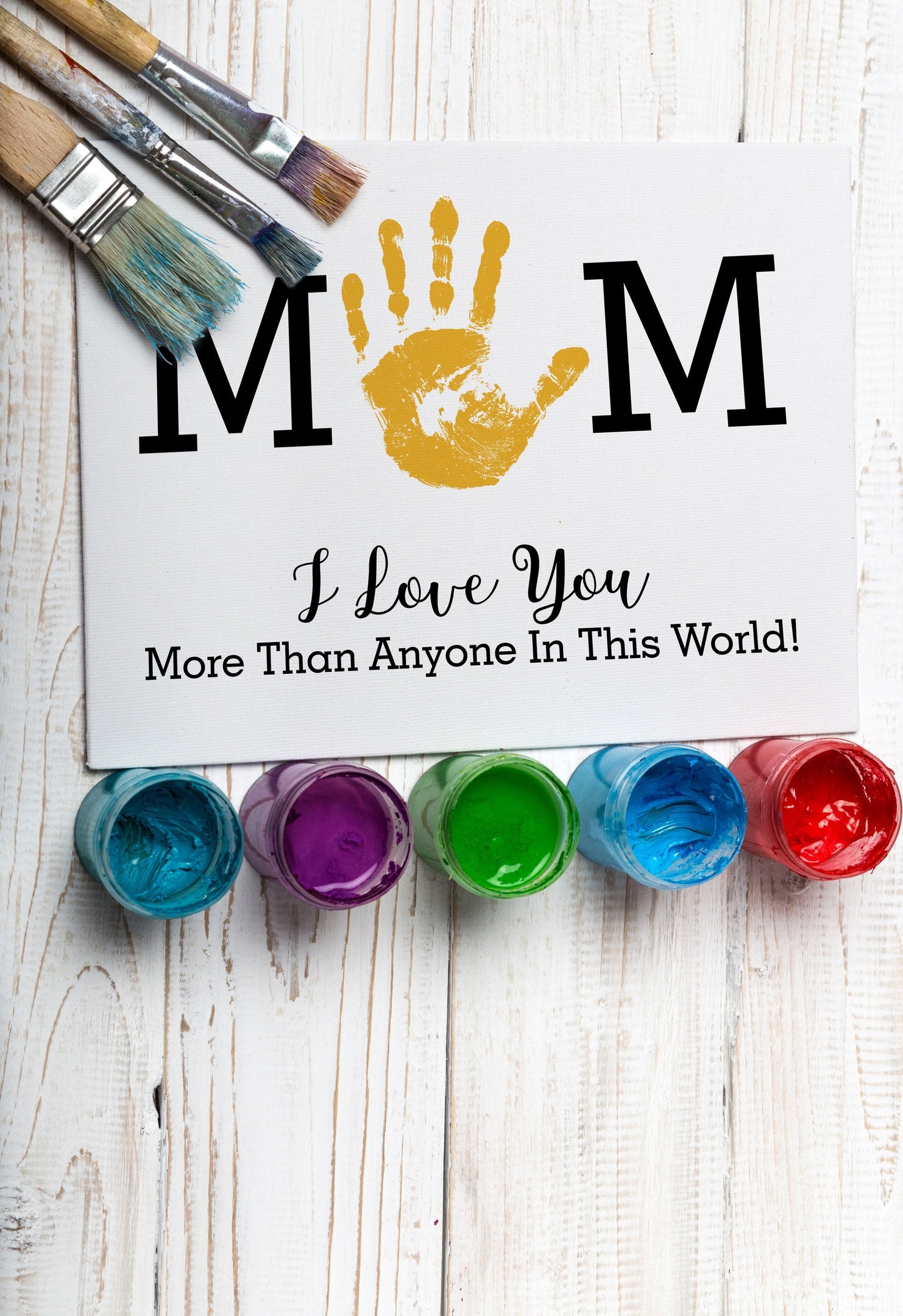 Handprint Art for Mothers Day DIY Mothers Day Gift From | Etsy