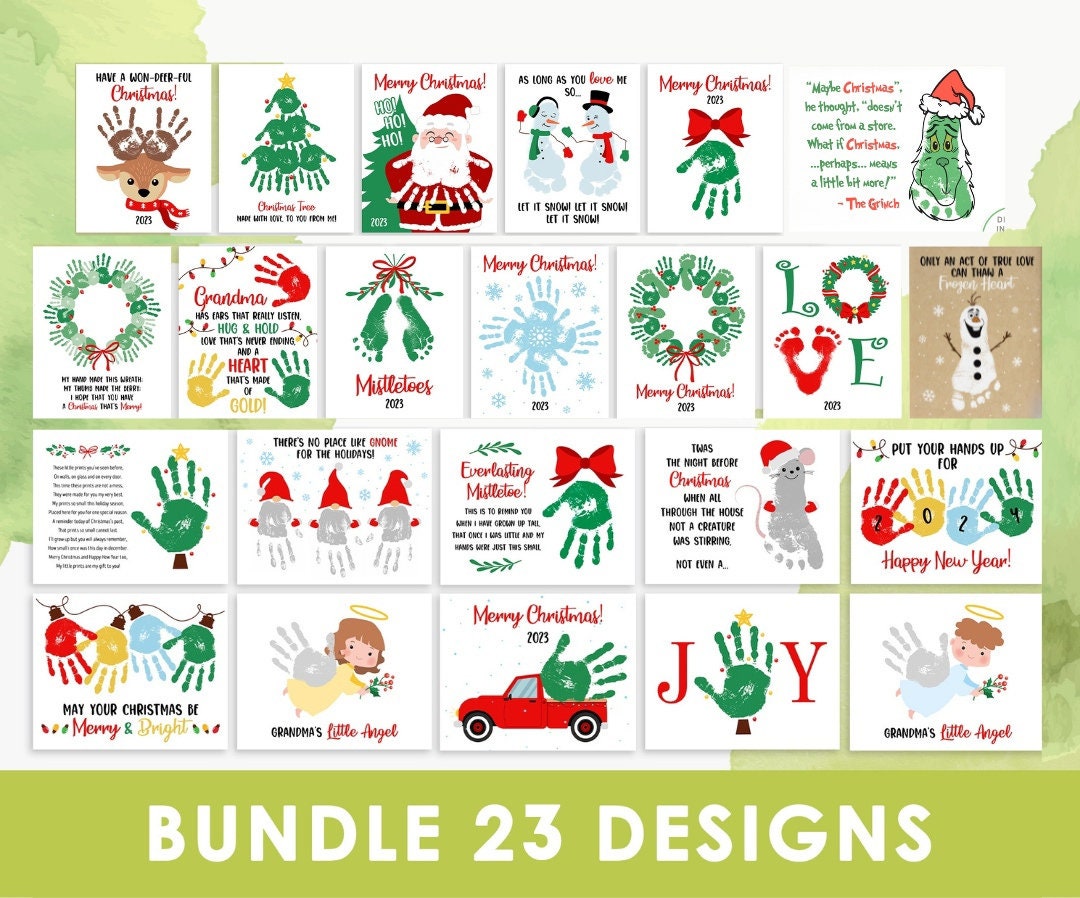 BIG BUNDLE, Christmas Handprint & Footprint Art, Preschool Holiday ...