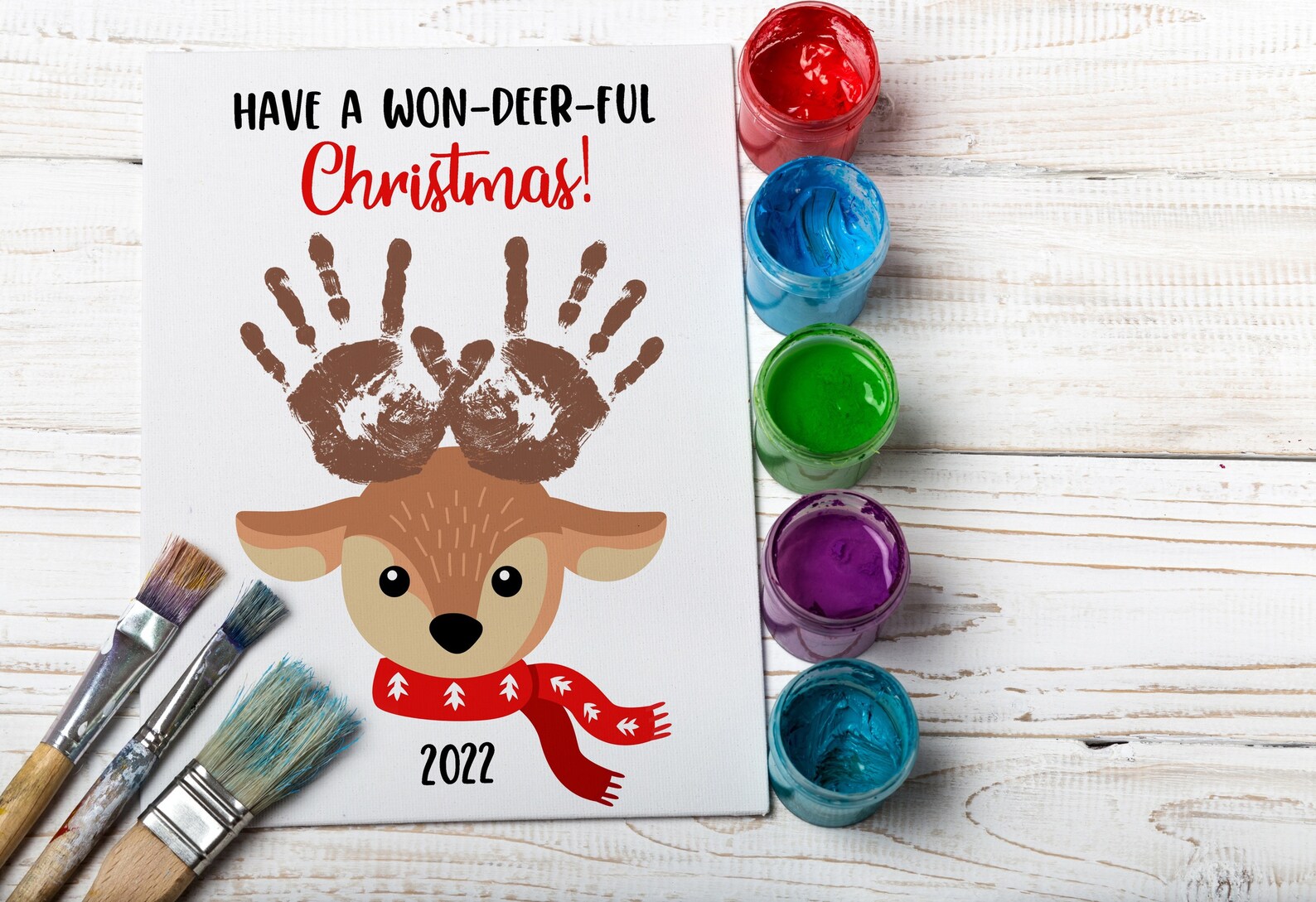 Handprint Art Christmas Crafts for Kids Reindeer DIY - Etsy