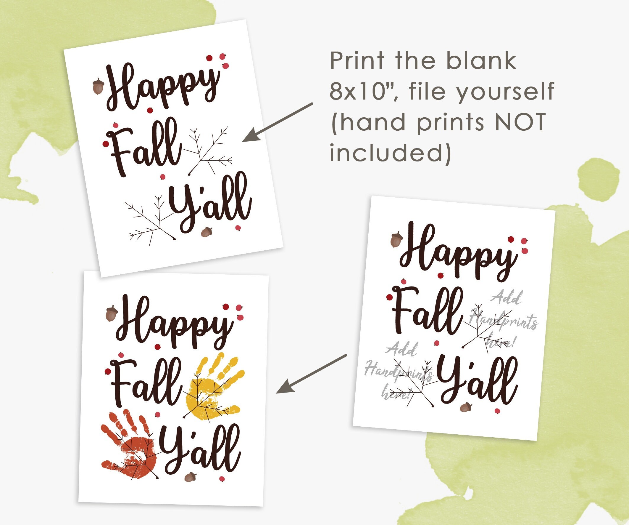 6 Thanksgiving Handprint Art, Bundle, Fall Crafts for Kids, My First ...