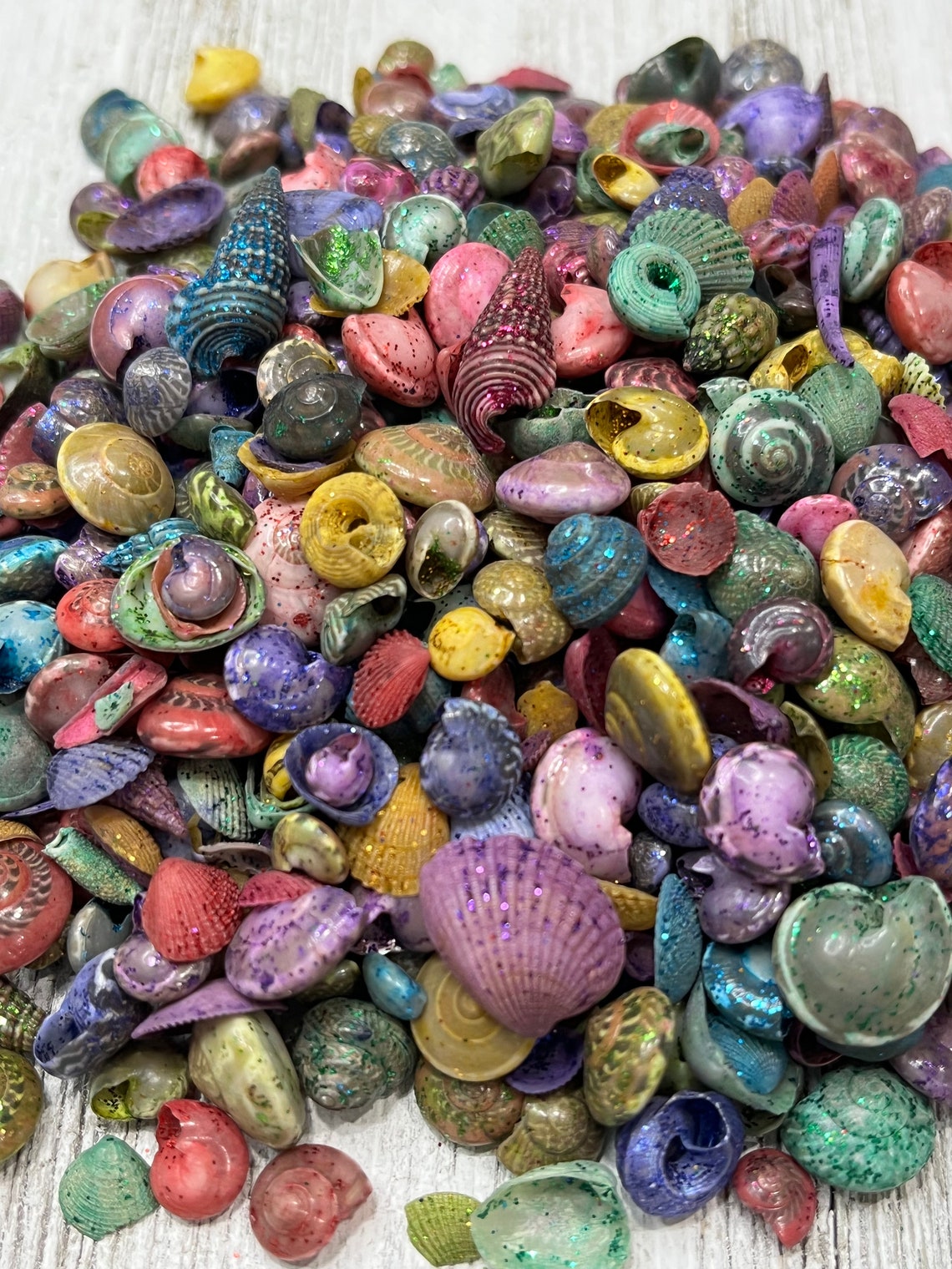 Small Glitter Dyed Shell Mix-beach Decor-wedding Decor-sailors - Etsy