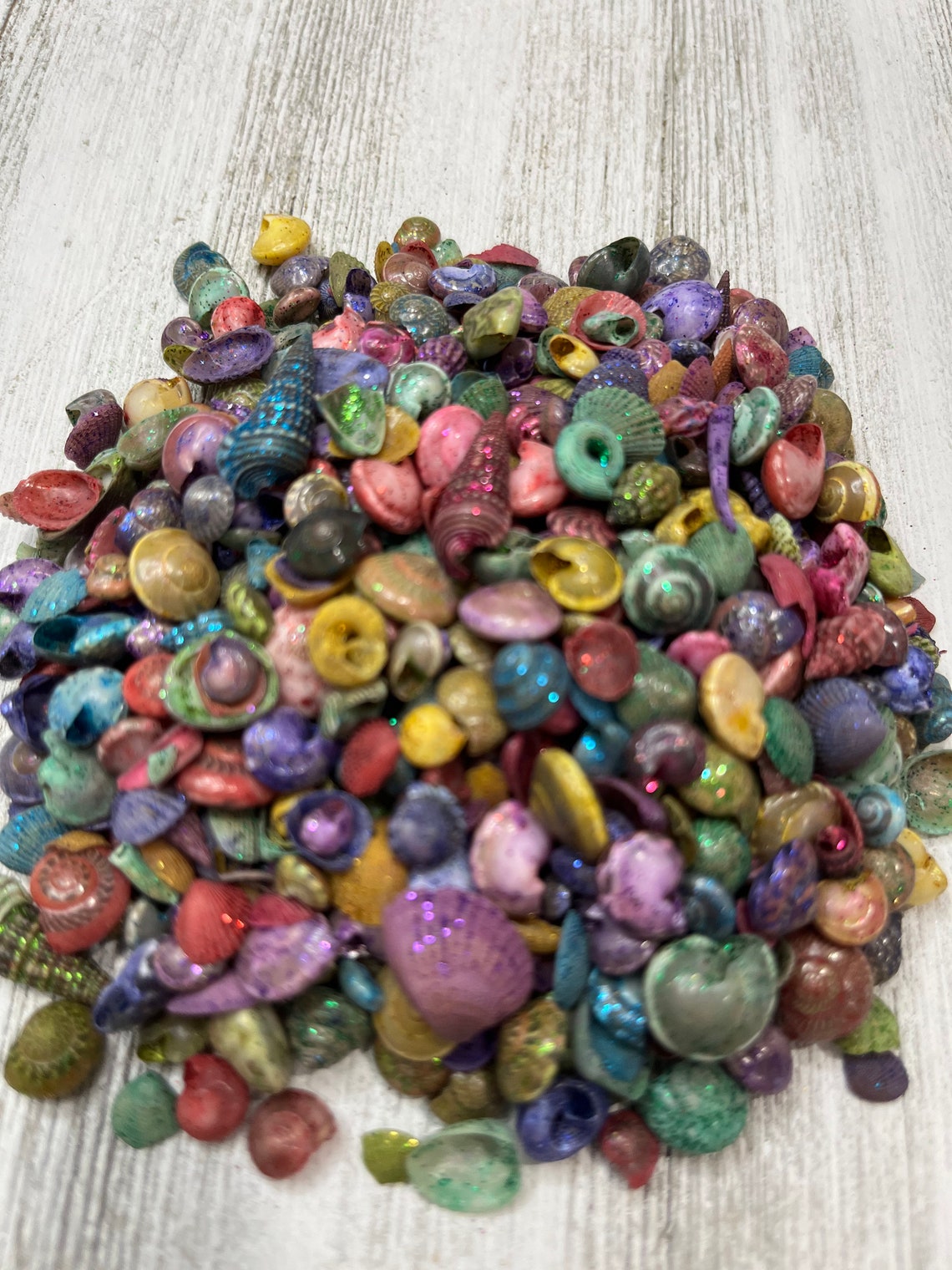 Small Glitter Dyed Shell Mix-beach Decor-wedding Decor-sailors - Etsy