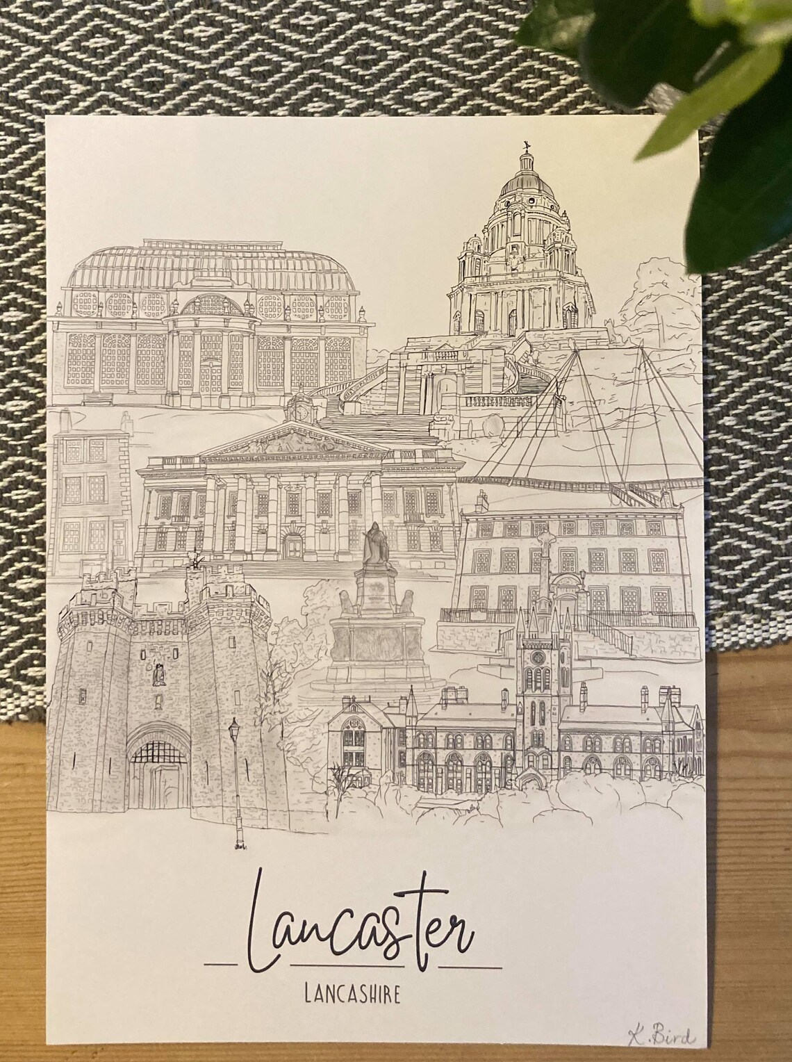 Lancaster Cityscape Lancashire City Skyline Digital - Etsy