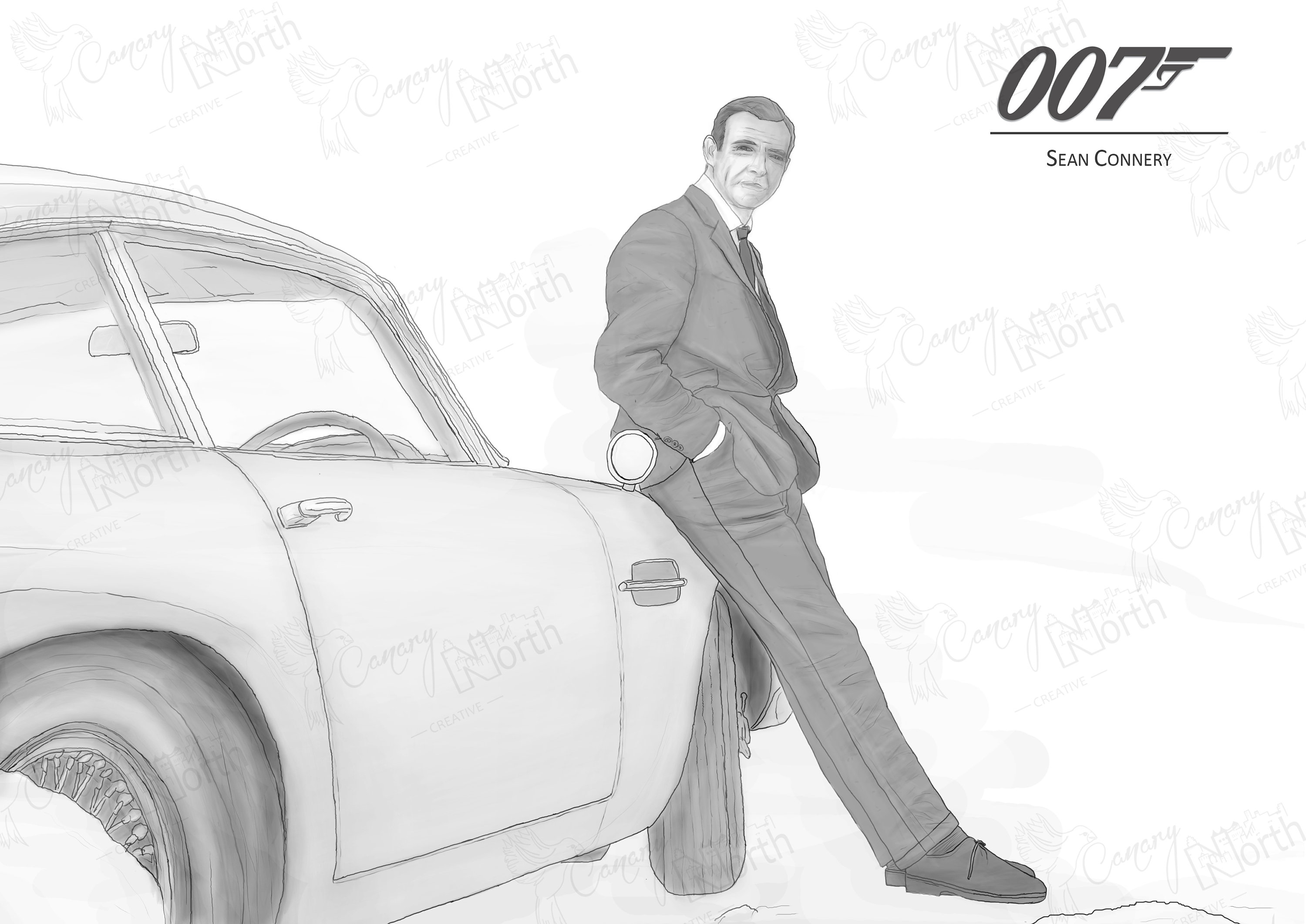 Sean Connery James Bond 007 & Aston Martin DB5 Hand - Etsy