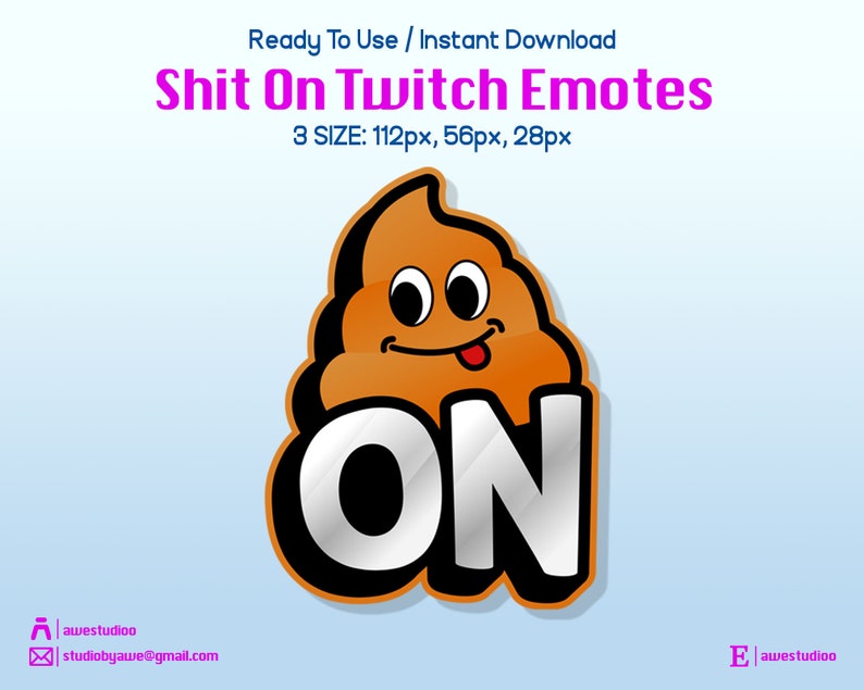 SHIT ON Twitch Emote Text Emote Discord Emote Subs | Etsy